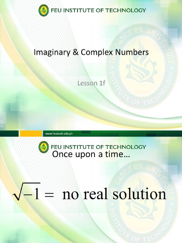 1f - Imaginary and Complex Numbers | PDF