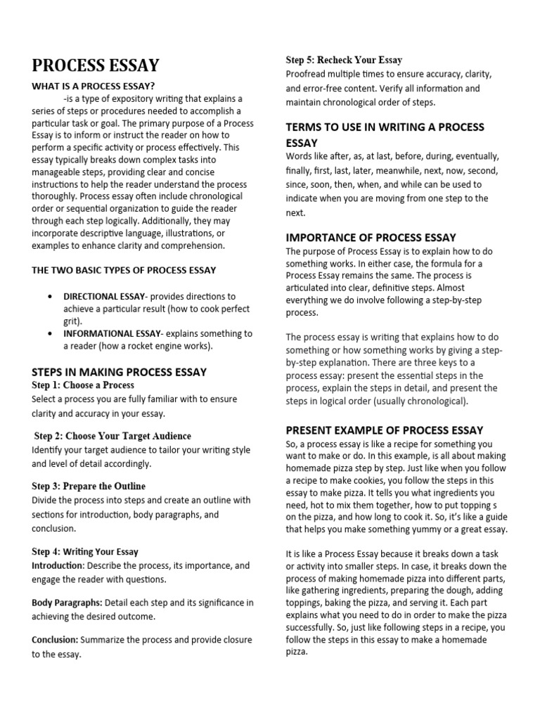 Process Essay | PDF | Essays | Human Communication