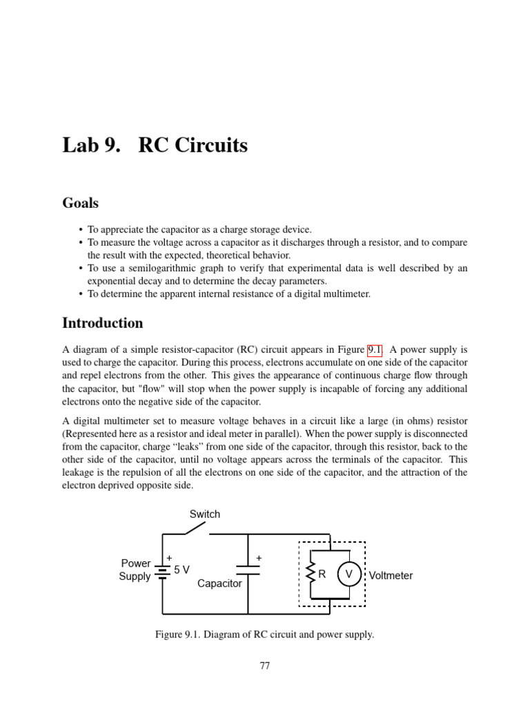 RC Circuit Voltage Decay Analysis | PDF | Capacitor | Voltage