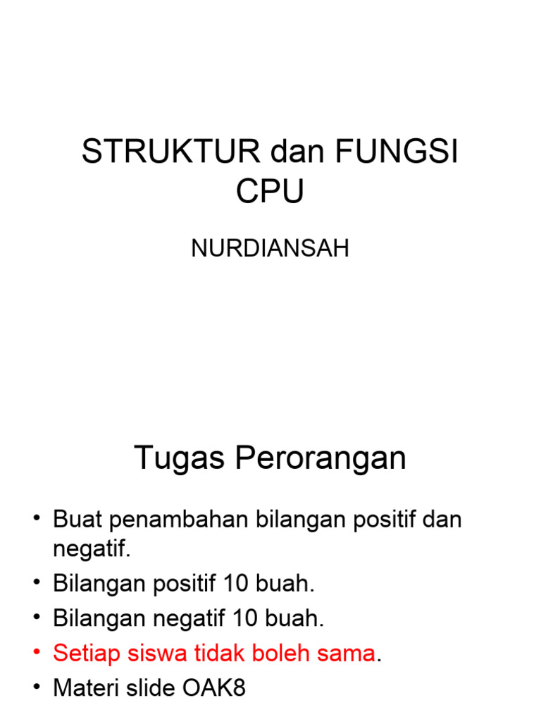 OAK 10 (Struktur Dan Fungsi CPU) | PDF