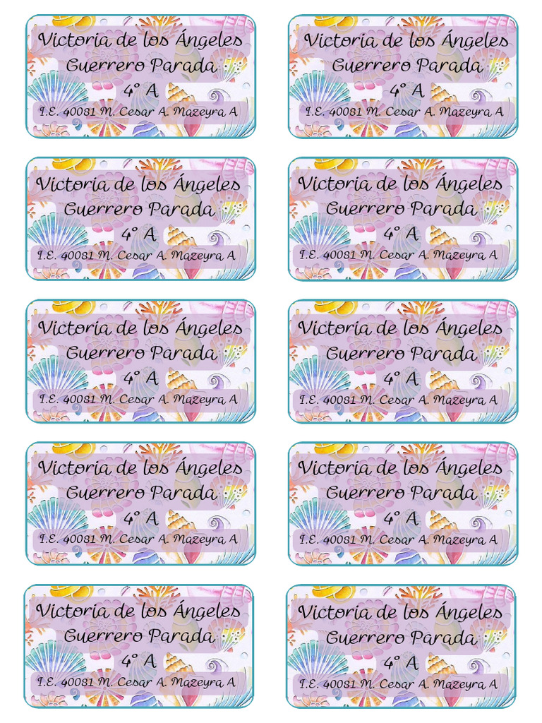 Plain Pink Notebook Labels Template | PDF