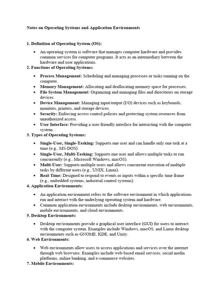 Operating Systems and Application Environments Assement | Download Free PDF | Operating System ...