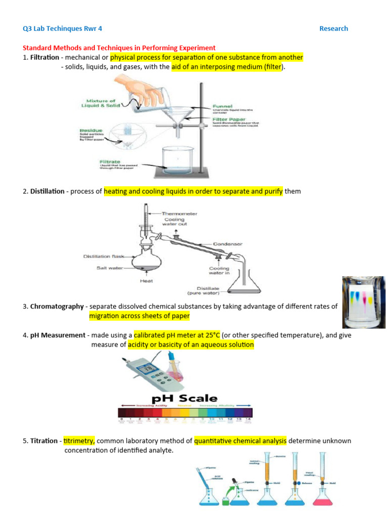Lab Techniques & Microbiology Methods | PDF | Microorganism | Chemistry