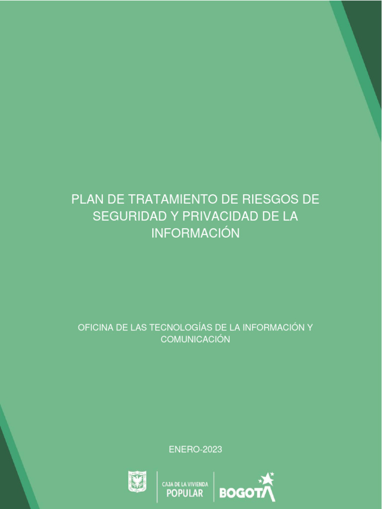 Plan Tratamiento Riesgos Spi 2023 | PDF | Seguridad de información | Riesgo