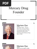 Mariano Que: From Orphan to Drugstore Tycoon | PDF | Pharmaceutical ...