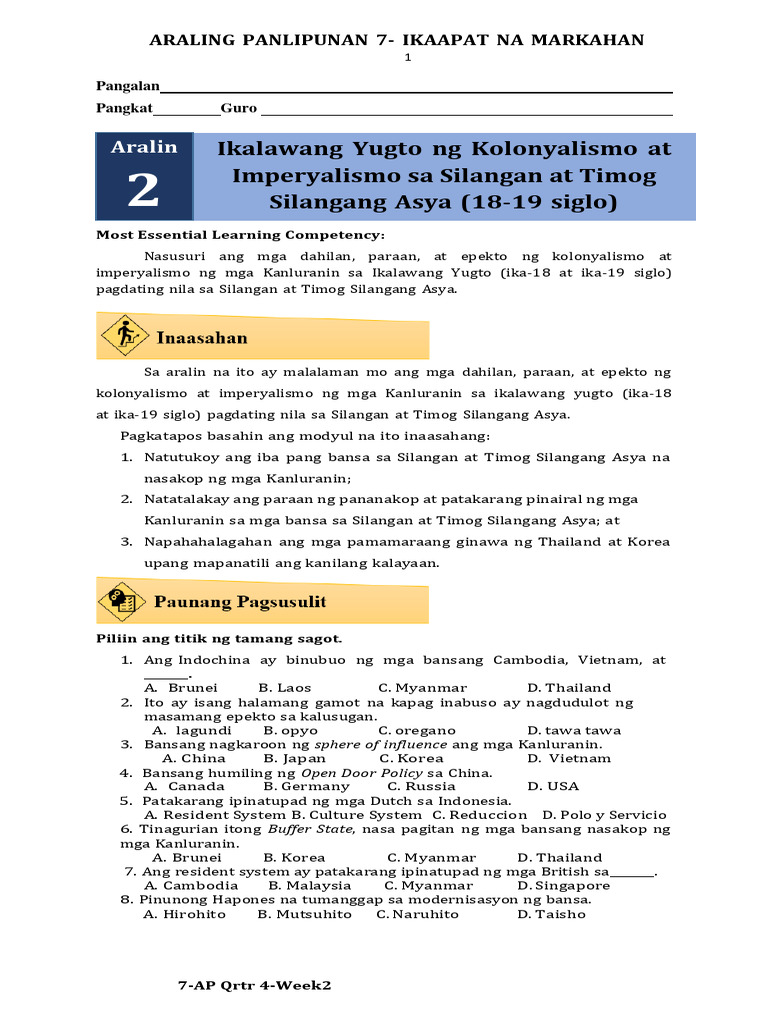 AP 7 Q4 Week 2 | PDF