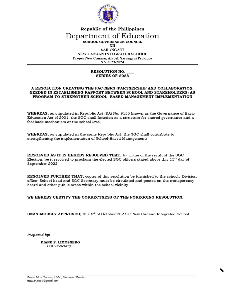 Sgc-Resolution SBM | PDF