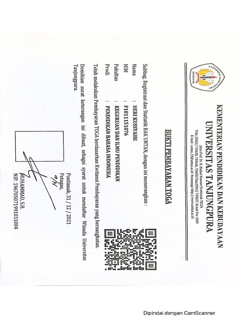 bukti pembayaran toga (1) | PDF