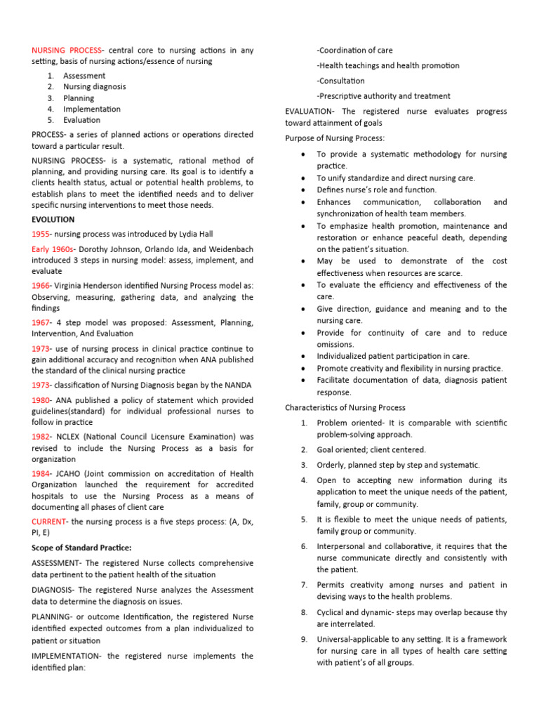 Nursing Process Funda Lec Semis | PDF | Nursing | Medical Diagnosis