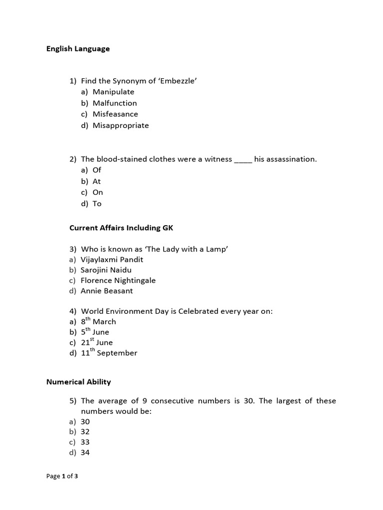 Sample Questions | PDF