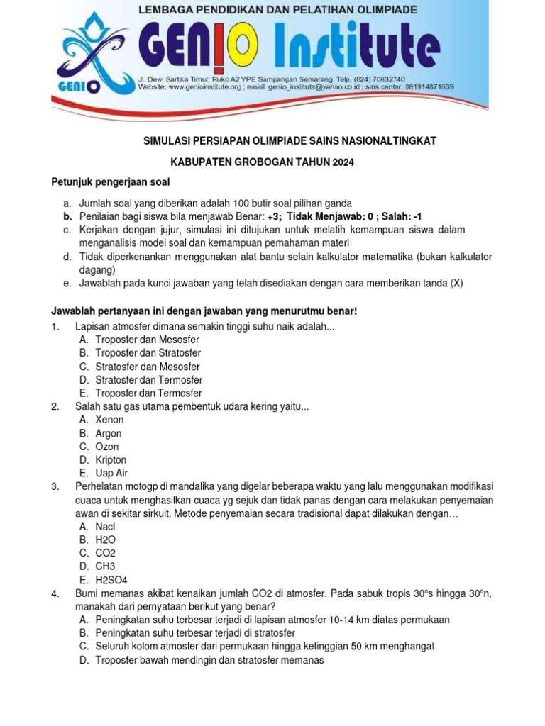 Simulasi Osn 2024 | PDF