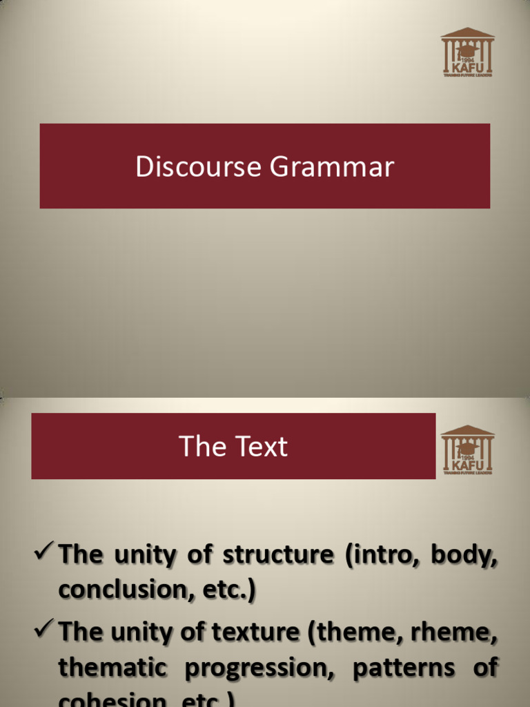 Discourse Grammar-1 | PDF | Word | Discourse