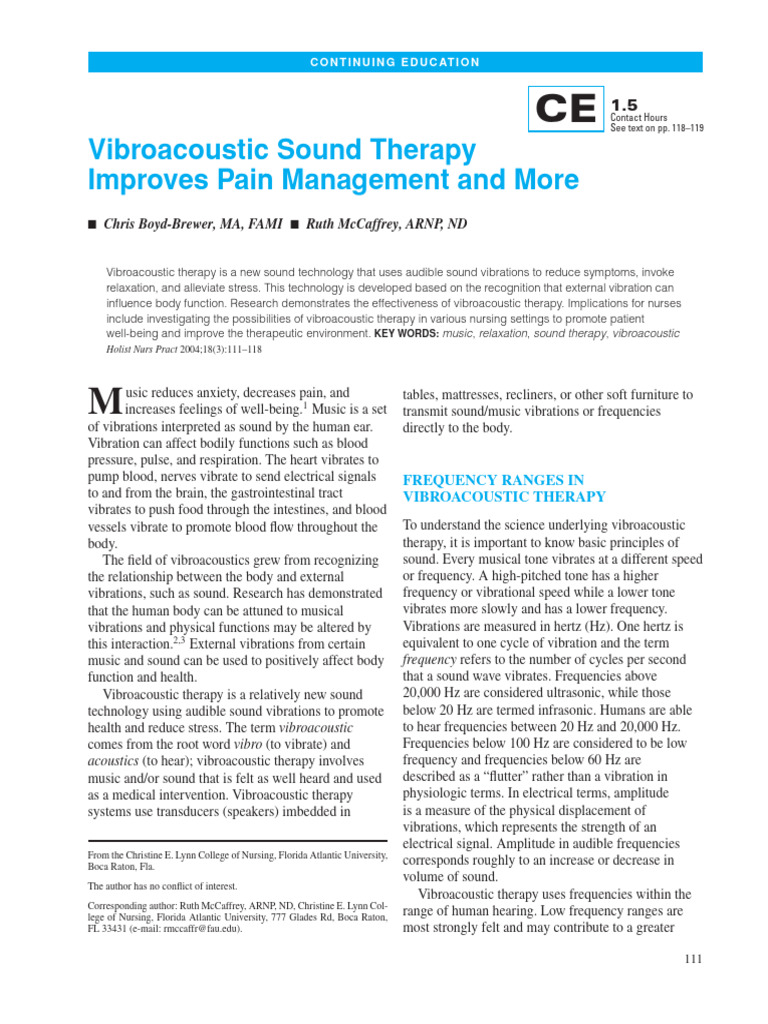 04 Vibroacoustic - Sound - Therapy - Improves - Pai | PDF | Pain | Sound