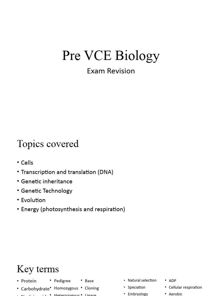 Exam Revision Slides 2021 | PDF | Cellular Respiration | Rna