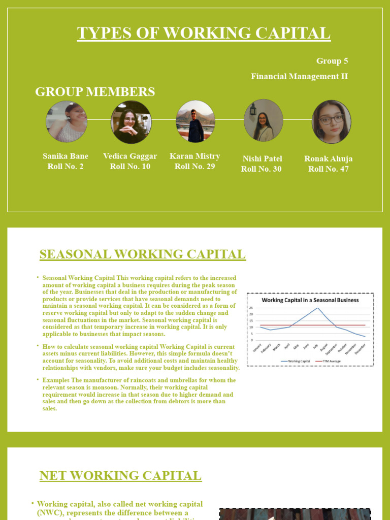 Types of Working Capital Group 5 - FM Ii | PDF