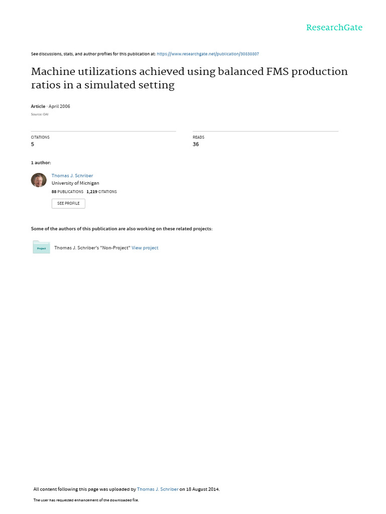 Machine Utilizations Achieved Using Balanced FMS | PDF | Simulation ...