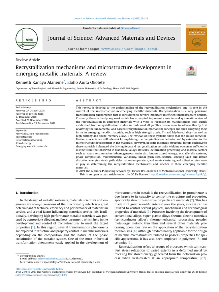 Recrystallization Mechanisms and Microstructure Development in | PDF | Dislocation | Steel