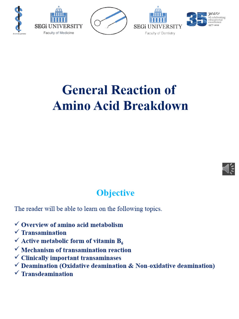 General Reaction of Amino Acid Breakdown | PDF | Transaminase | Alanine ...
