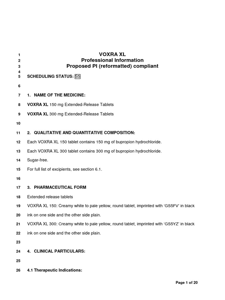 Voxra - PI - GSK - SAHPRA Format 24 October 2019 | PDF | Mania ...