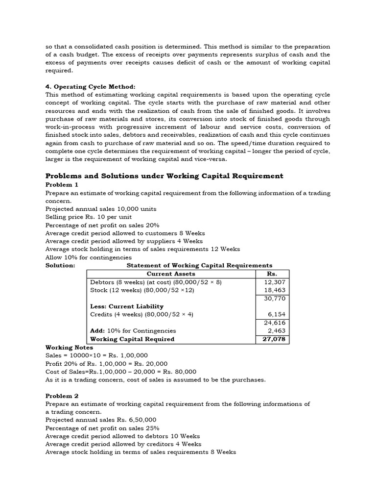 Working Capital Practical Questions | Download Free PDF | Working ...