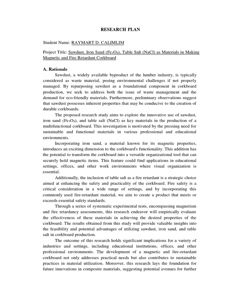 Research Plan | PDF | Science & Mathematics | Technology & Engineering