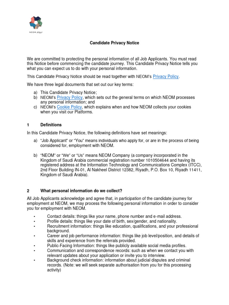 Candidate Privacy Notice-V2 | PDF | Privacy | Background Check