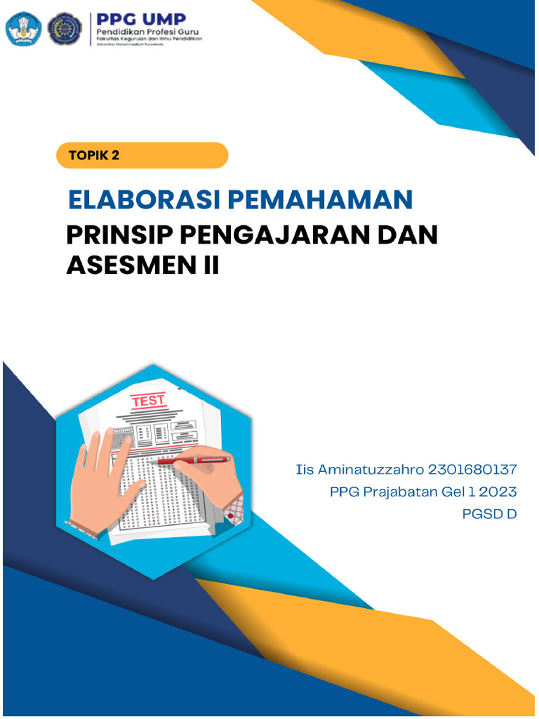 Elaborasi Pemahaman Topik 2 Prinsip Pengajaran Dan Asesmen 2 | PDF