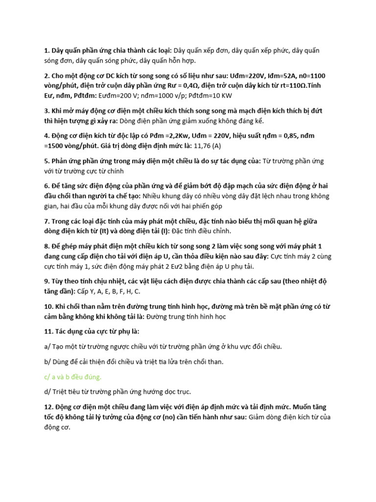 Dap An May Dien | PDF