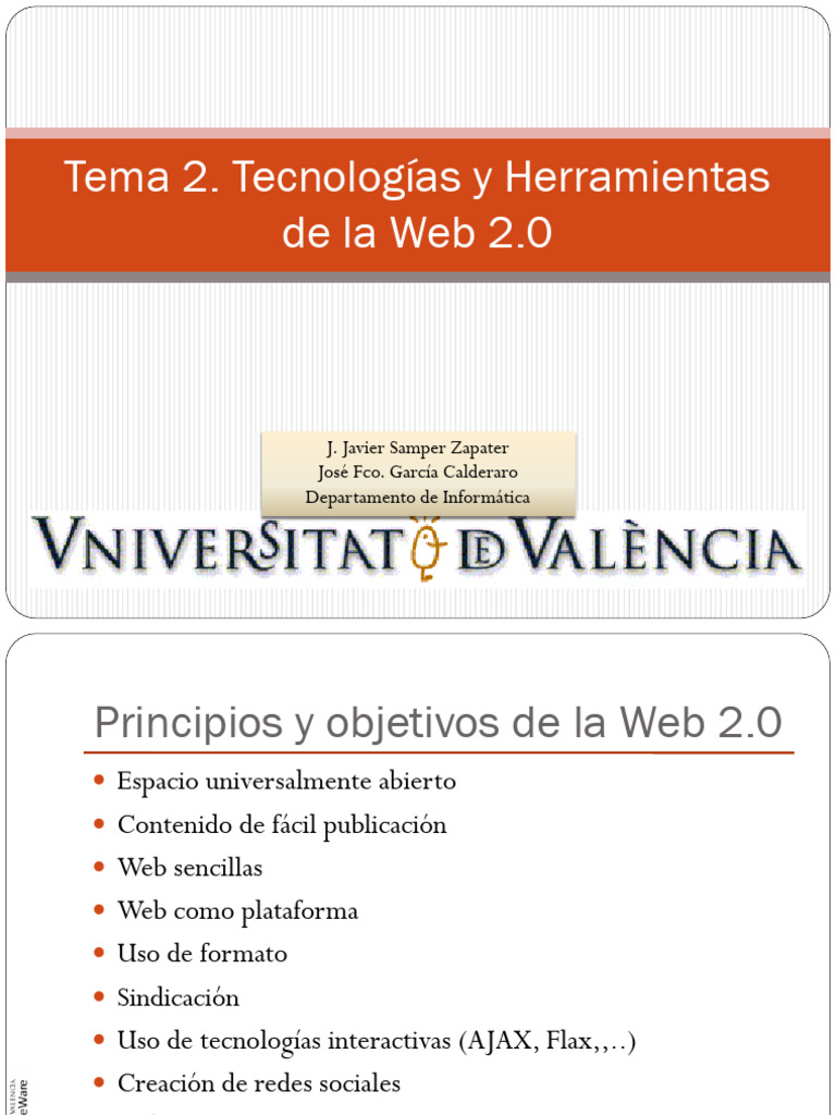 Tecnologías y Herramientas de La Web 2.0 | PDF