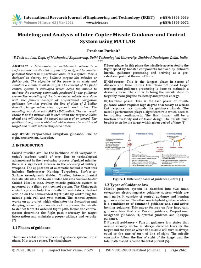 Missile Guidance System Modeling | PDF | Missile | Guidance System