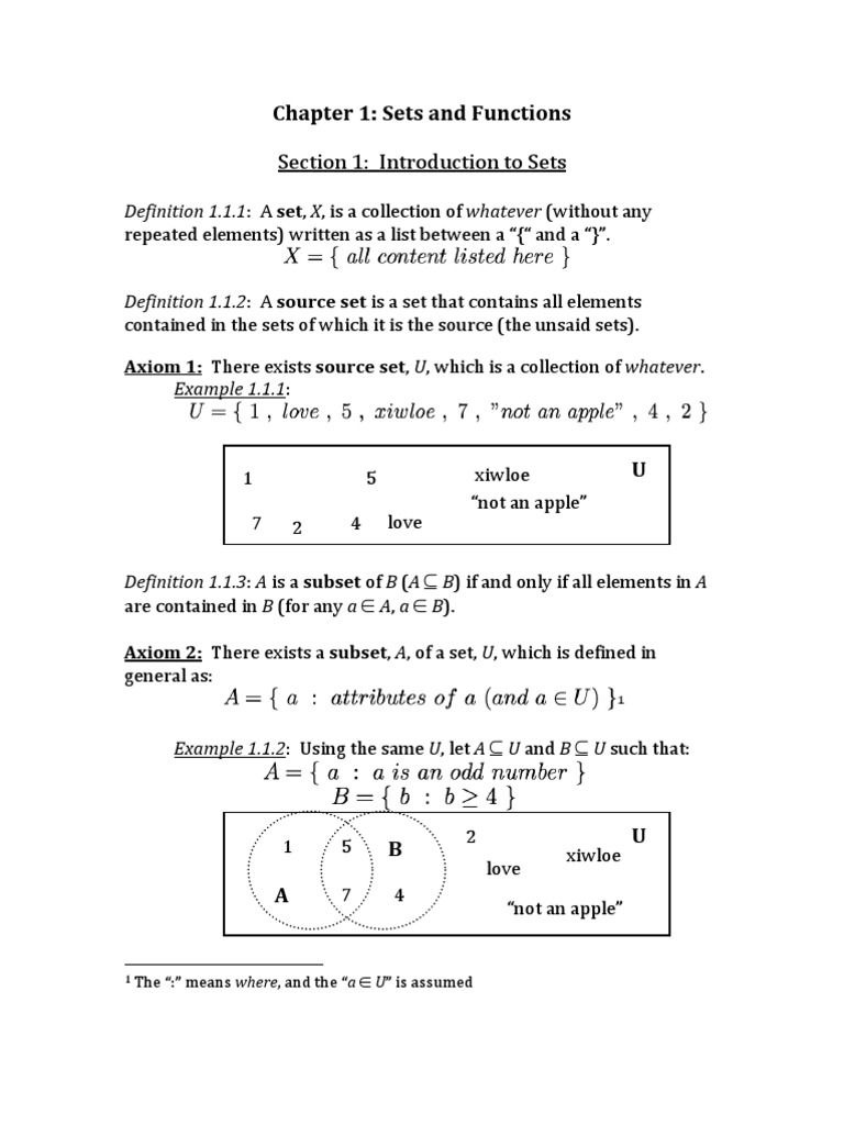 Introduction to Sets and Functions | PDF | Function (Mathematics) | Set ...