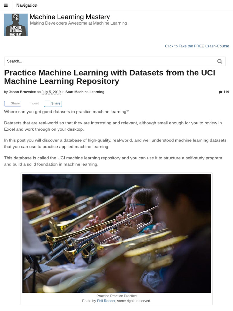 Practice Machine Learning With Datasets From The UCI Machine Learning ... Practice Machine Learning With Datasets From The UCI Machine Learning ...