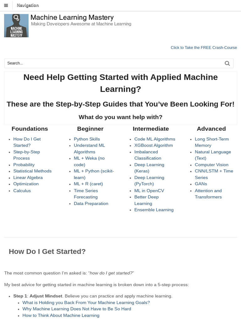 Start Here With Machine Learning | PDF | Machine Learning | Deep Learning