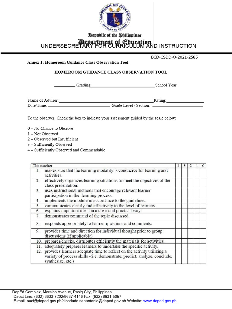 Homeroom Guidance Forms | PDF | Learning | Decision Making