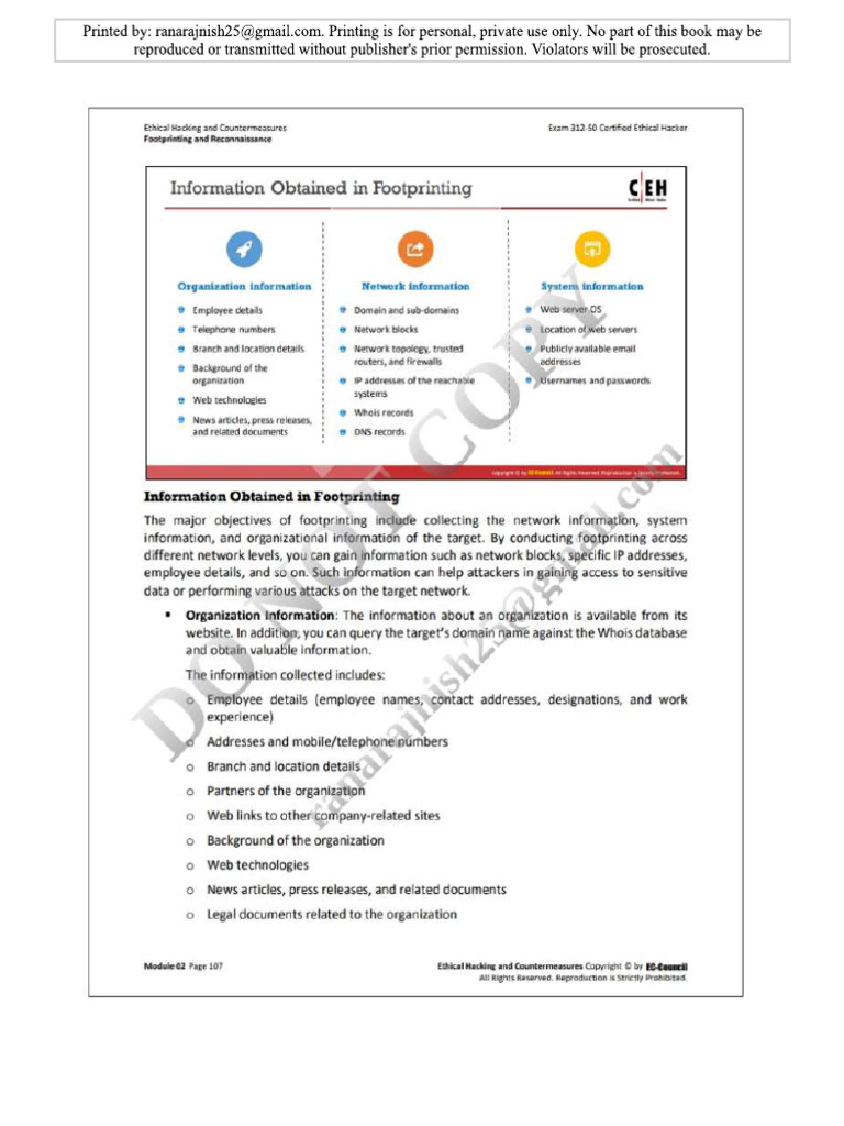 Foot Printing | PDF