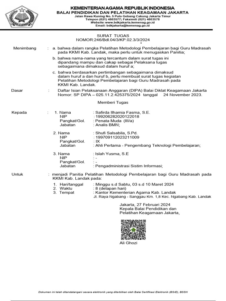 ST Panitia METODOLOGI KKMI Landak | PDF