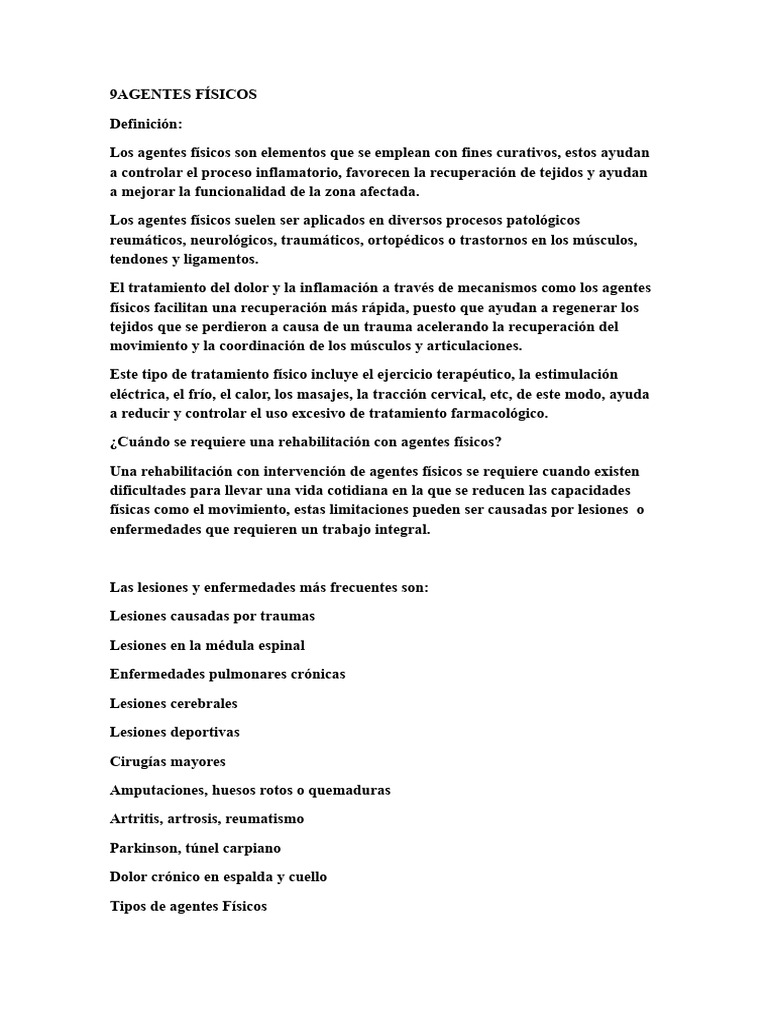 Agentes Físicos en Rehabilitación Terapéutica | PDF | Ultrasonido | Masaje