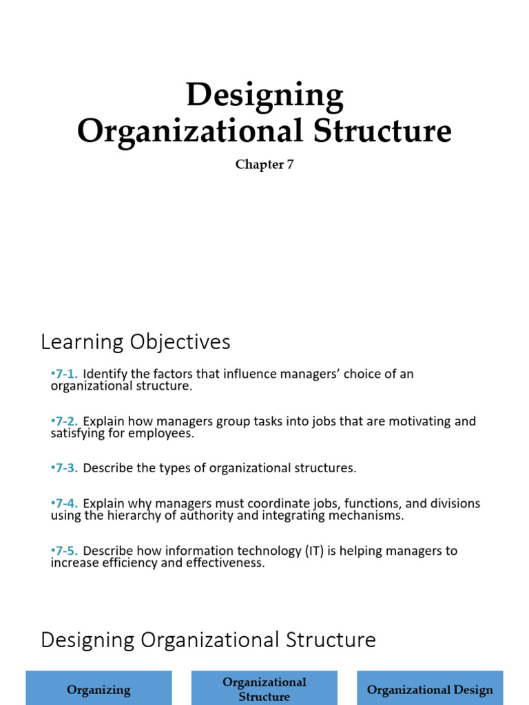 Topic 7 - Designing Organizational Structure | Download Free PDF ...