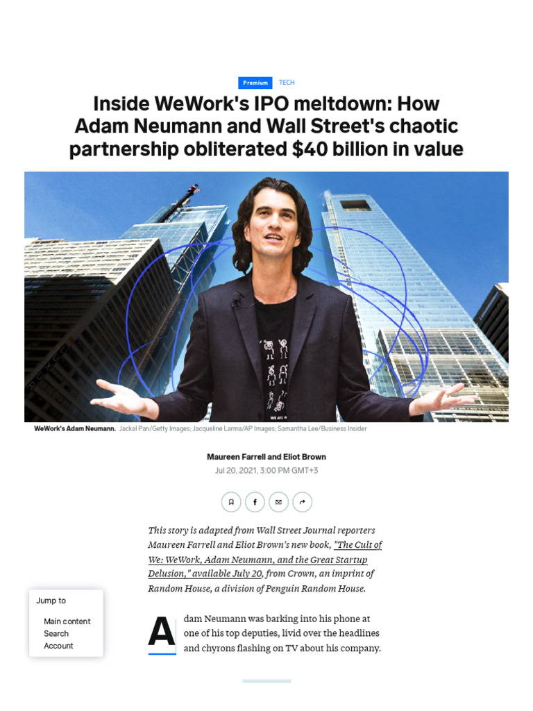 Inside WeWork's IPO Meltdown - January 2021 - WILD | PDF | Jamie Dimon ...