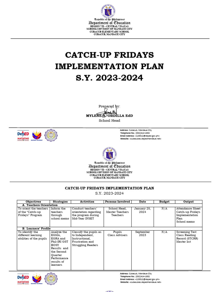 CUBES-catchup Friday | PDF | Teaching | Learning