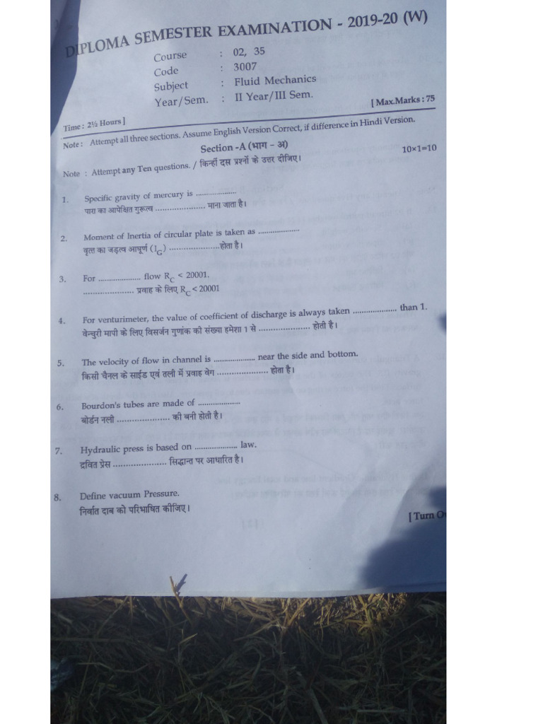 Fluid Machines 3sem | PDF