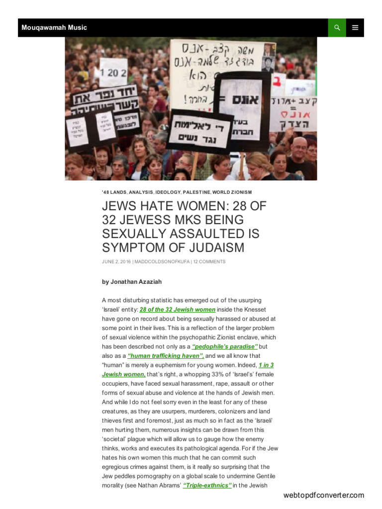 Jews Hate Women 28 of 32 Jewess MKS Being Sexually Assaulted Is Symptom ...