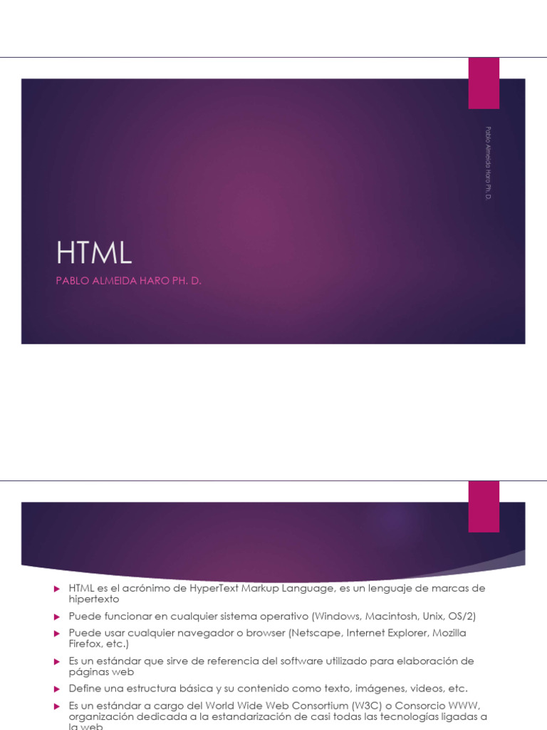 Introducción a HTML y su Estructura | PDF | HTML | Red mundial