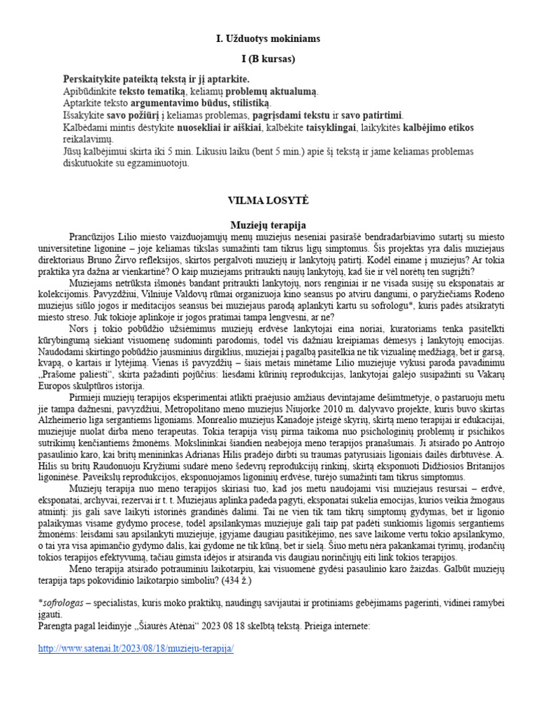 I Variantas (2 Uzduotys) | PDF