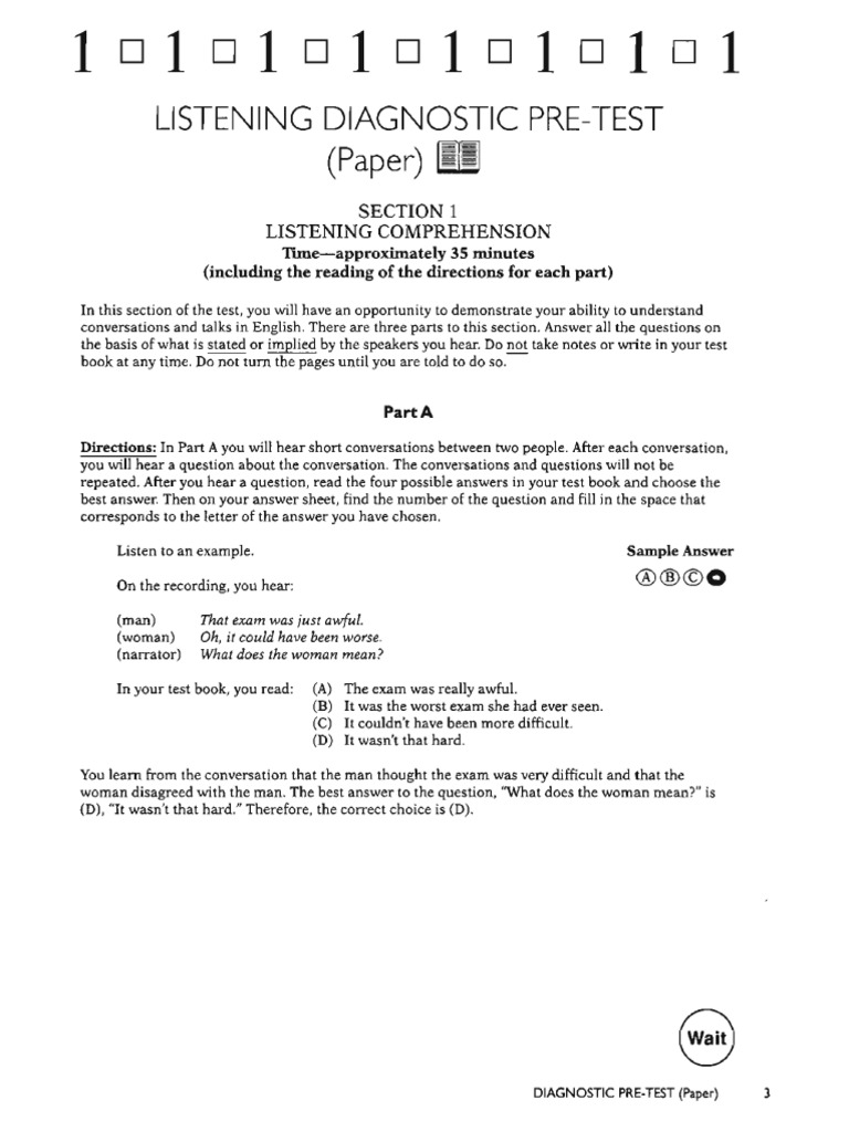 Pre-Test Listening | PDF