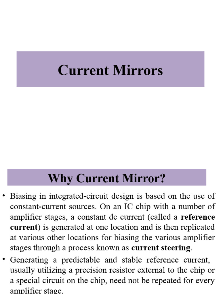 Current Mirrors | PDF