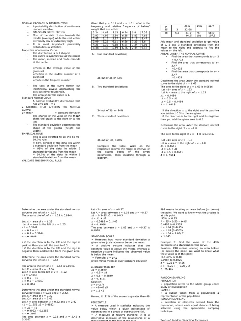 STATS Reviewer | PDF | Sampling (Statistics) | Normal Distribution