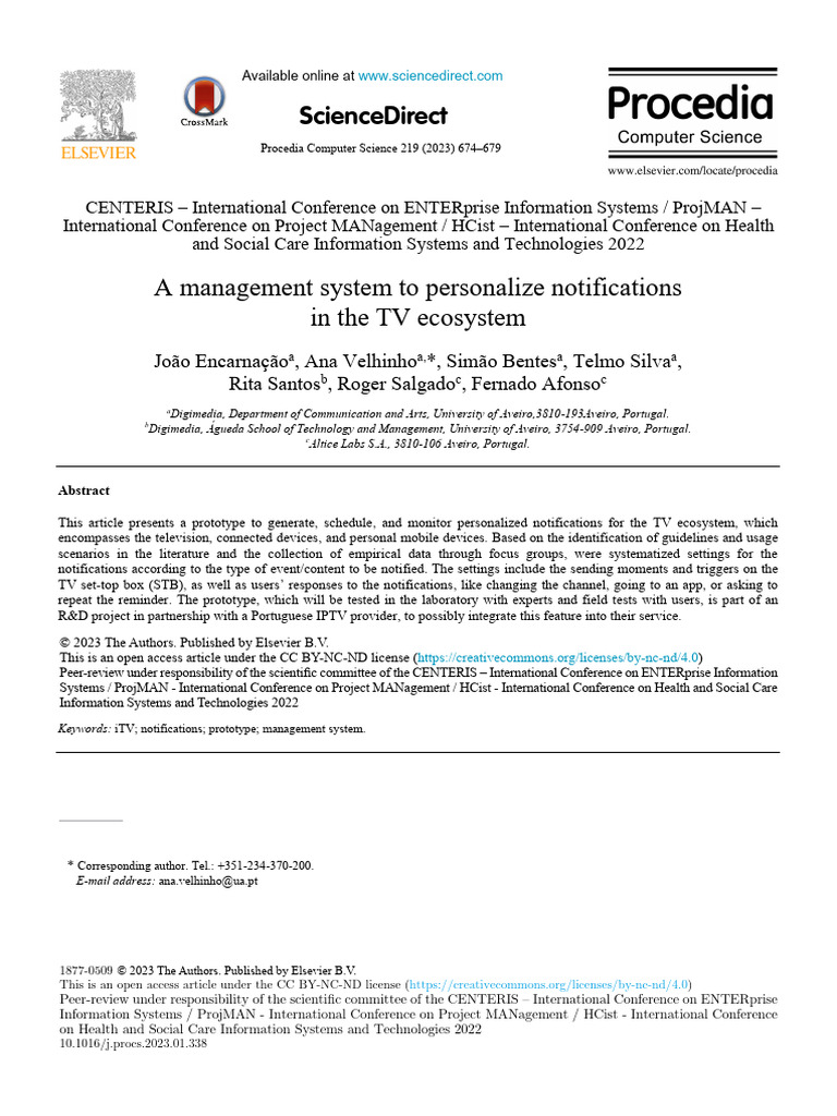 A Management System To Personalize Notifications in - 2023 - Procedia Computer | Download Free ...
