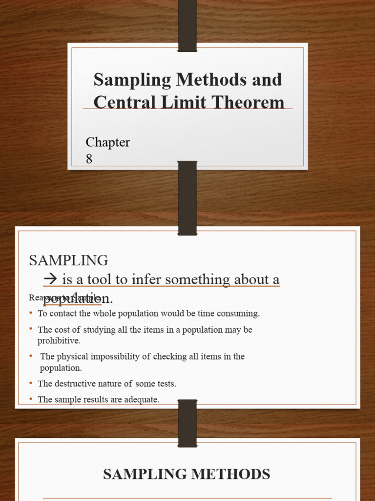 Chap 8 Sampling Methods and CLT | PDF