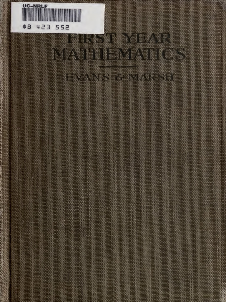 First Year Mathematics | PDF | Quadratic Equation | Equations